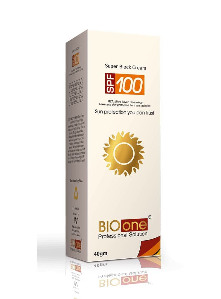 Bio One Spf 100 Sunblock Cream40Gm - medimart.pk